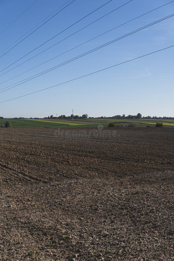 Landscape with Empty Fields during Sunny Day in Autumn Stock Photo ...