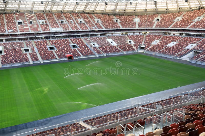Landscape of Empty Football Stadium Stock Image - Image of football ...