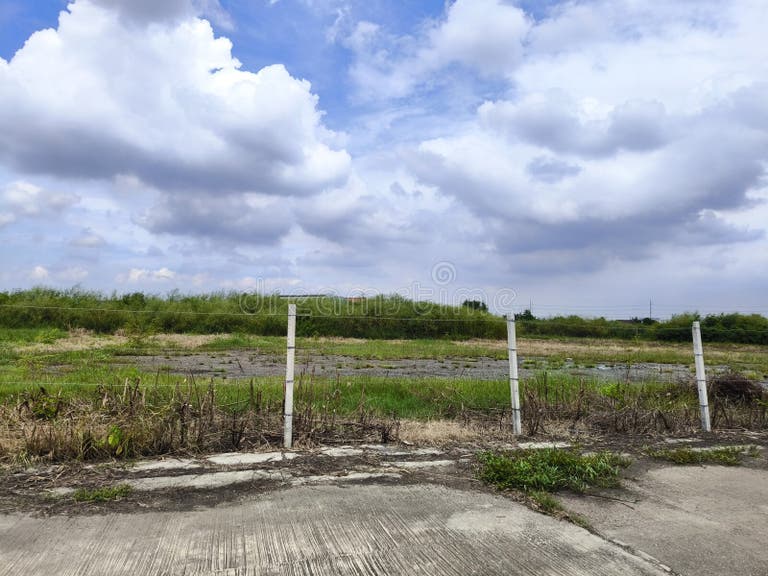 Landscape of Empty Land Plot for Development, and Beautiful Blue Sky ...