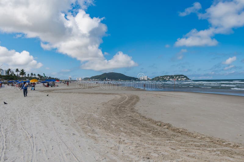 Landscape of Enseada Beach, Guaruja Editorial Photo - Image of shore ...