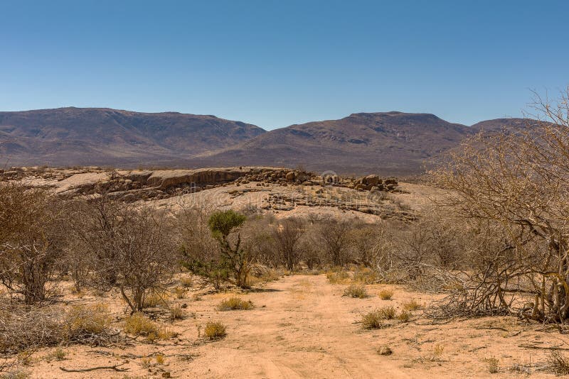 The Landscape of the Erongo Mountains in Namibia Stock Image - Image of ...