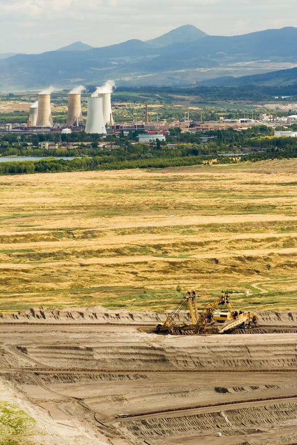 Landscape with Extractive Industry Stock Image - Image of lignit ...