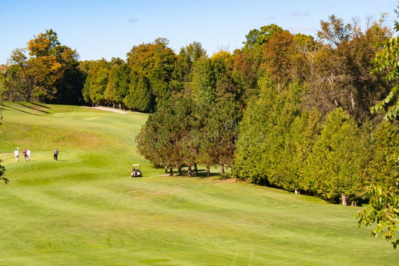 Landscape Fall Foliage at Golf Course Stock Photo - Image of game, ball ...