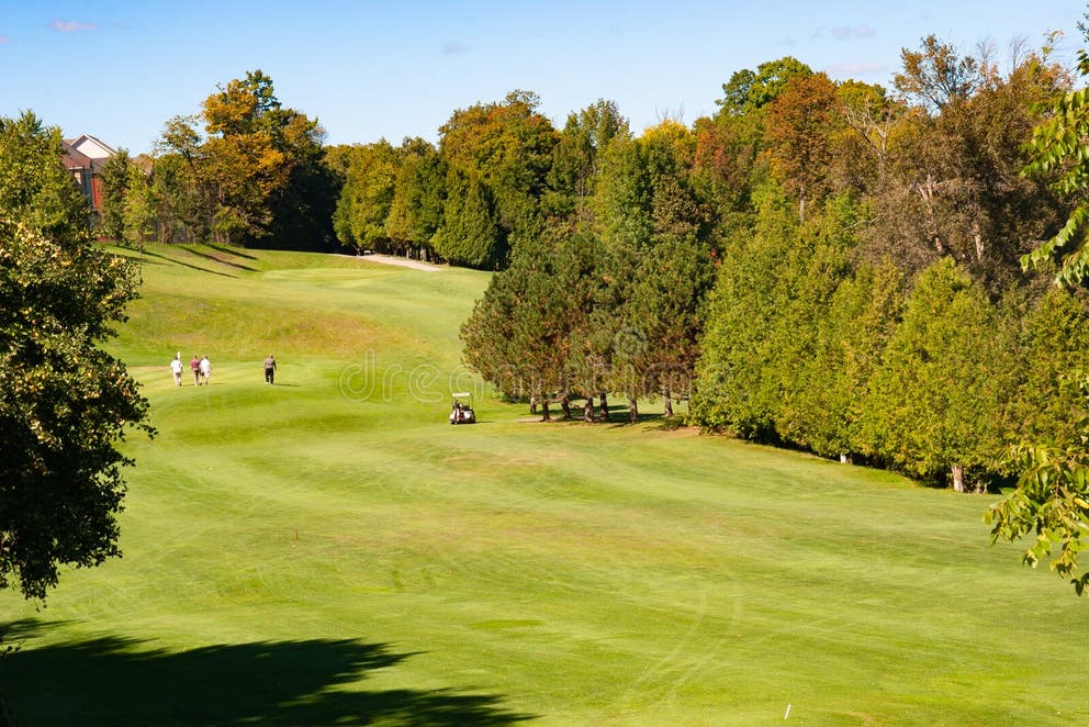 Landscape Fall Foliage at Golf Course Stock Photo - Image of drive ...