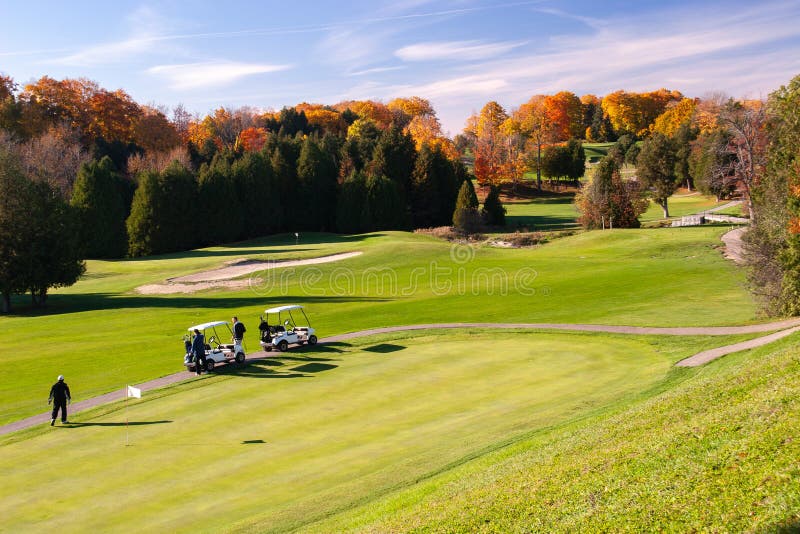 Landscape Fall Foliage at Golf Course Editorial Image - Image of orange ...