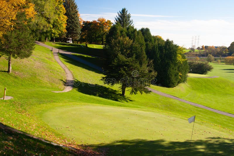 Landscape Fall Foliage at Golf Course Stock Photo - Image of lifestyle ...