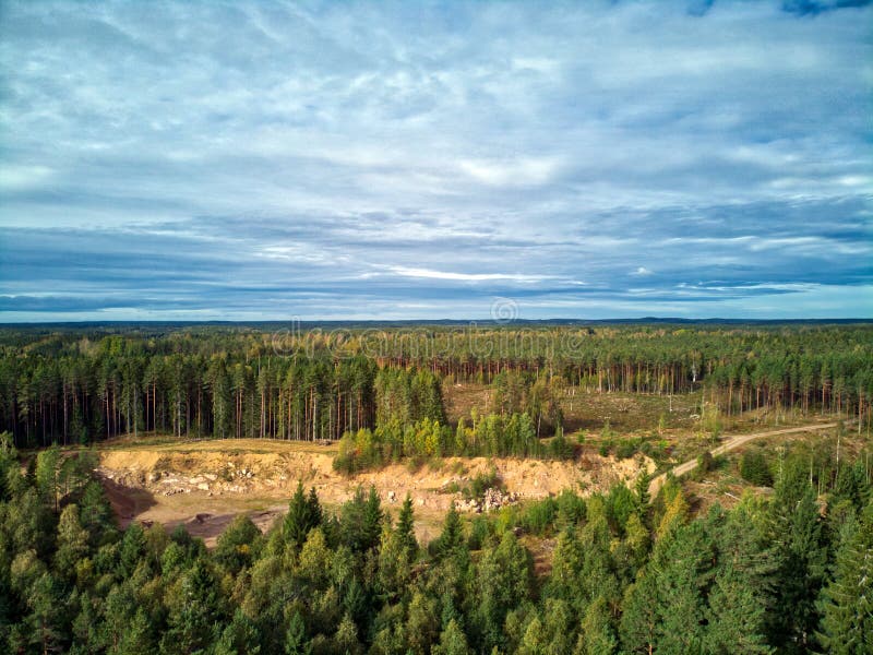 Sand pit in fall stock image. Image of scenic, sand - 130426939