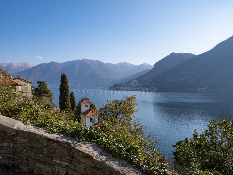 Landscape of the Famous Green Way of Lake Como Stock Photo - Image of ...
