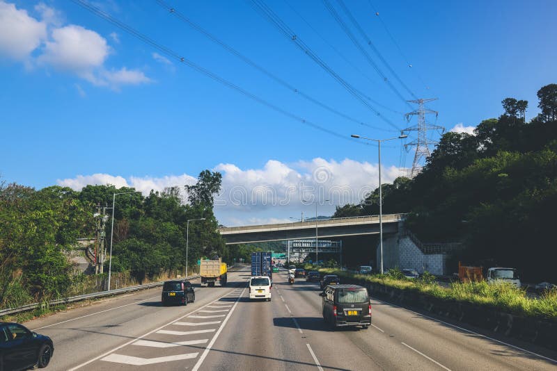 A Landscape of Fanling Highway, Hong Kong May 4 2023 Editorial Stock ...