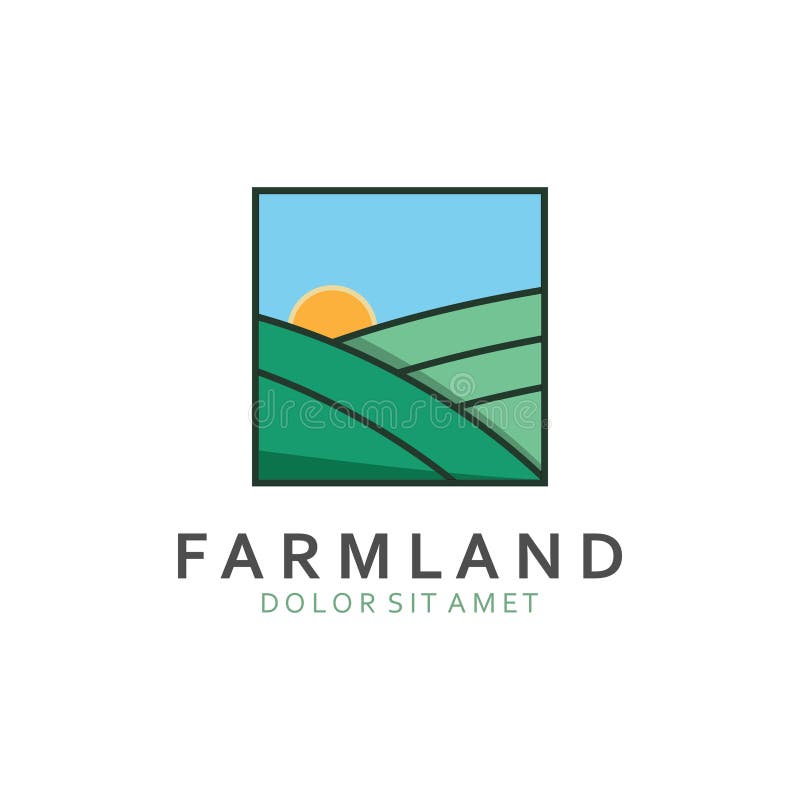 Landscape Farmland Logo Template Stock Vector - Illustration of harvest ...