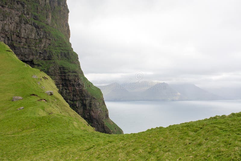 Landscape on the Faroe Islands Stock Photo - Image of meadow, clouds ...