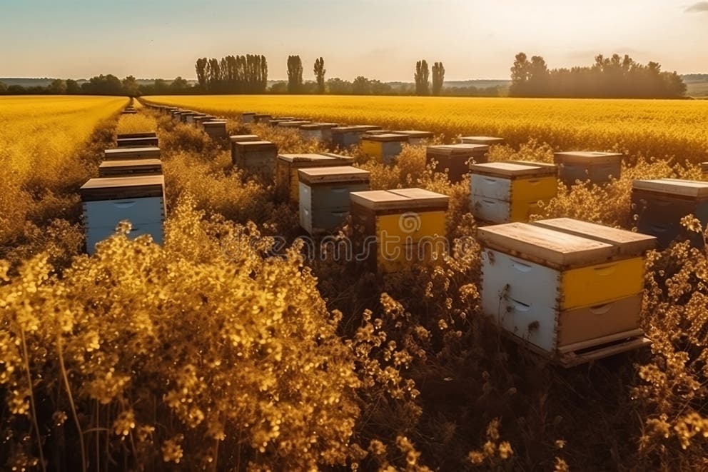 Landscape with a Field. Generative AI. Stock Illustration ...