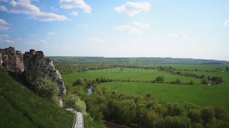 Landscape, Field and River, Spacious View Stock Video - Video of hill ...