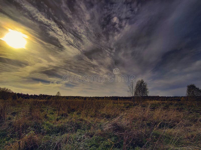 Landscape of Fields and Forests in the Distance during the Autumn ...