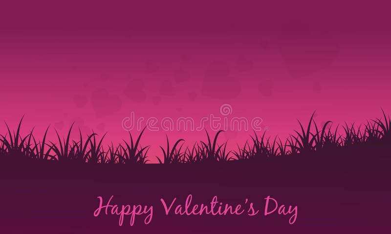 Landscape of Fields Valentine Theme Stock Vector - Illustration of ...