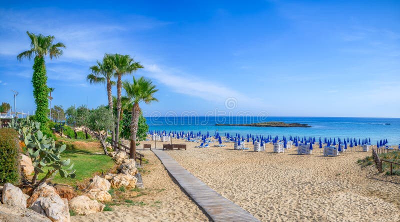 Landscape with Fig Tree Bay, Protaras, Cyprus Stock Image - Image of ...