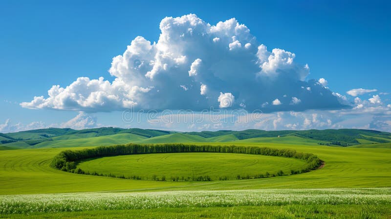 A Landscape Filled with Distorted Proportions and Perspective, Which ...