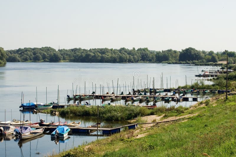Landscape With Fishing Port Stock Photo - Image of pier, bank: 6145918