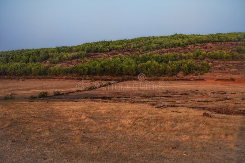 Landscape with Flat Terrain and Hills Covered with Forests Stock Photo ...