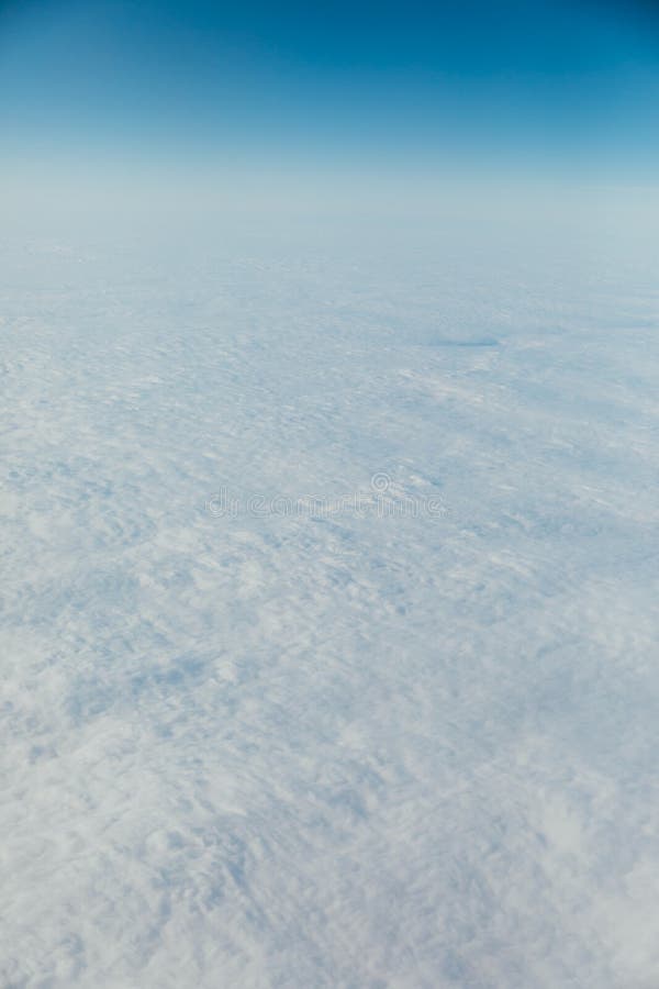 Landscape in Flight Above the Clouds in the Blue Sky Stock Image ...