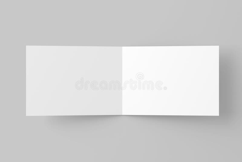 A4 A5 A6 Landscape Folded Invitation Card with Envelope 3D Rendering ...