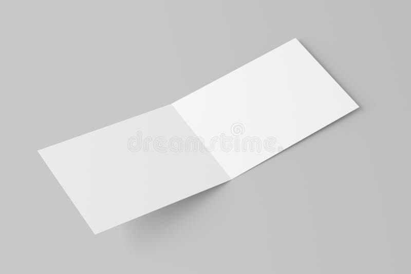 A4 A5 A6 Landscape Folded Invitation Card with Envelope 3D Rendering ...