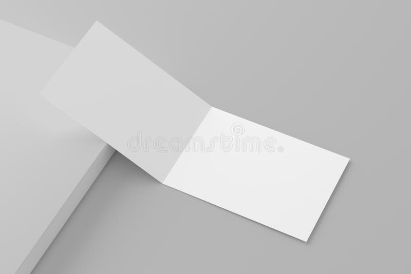 A4 A5 A6 Landscape Folded Invitation Card with Envelope 3D Rendering ...