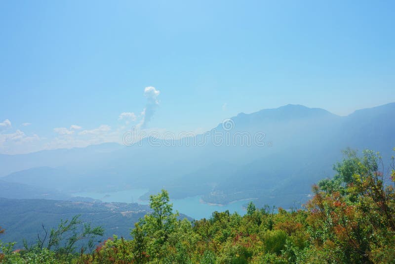 Landscape Forest, Mountains, River Stock Image - Image of freshness ...