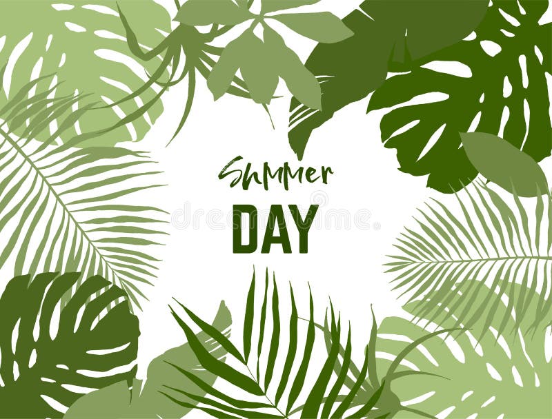 Landscape Frame, Tropical Leaves Stock Vector - Illustration of green ...