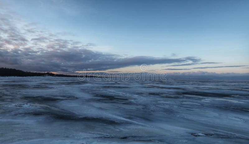 Landscape of Frozen Winter Sea Stock Photo - Image of winter, horizon ...