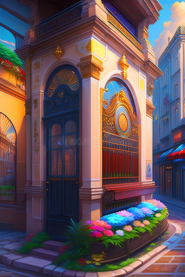 Landscape of the Future Colorful City Stock Illustration - Illustration ...