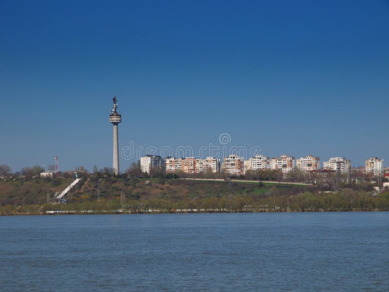 View with Galati City and Danube River in Romania Stock Image - Image ...