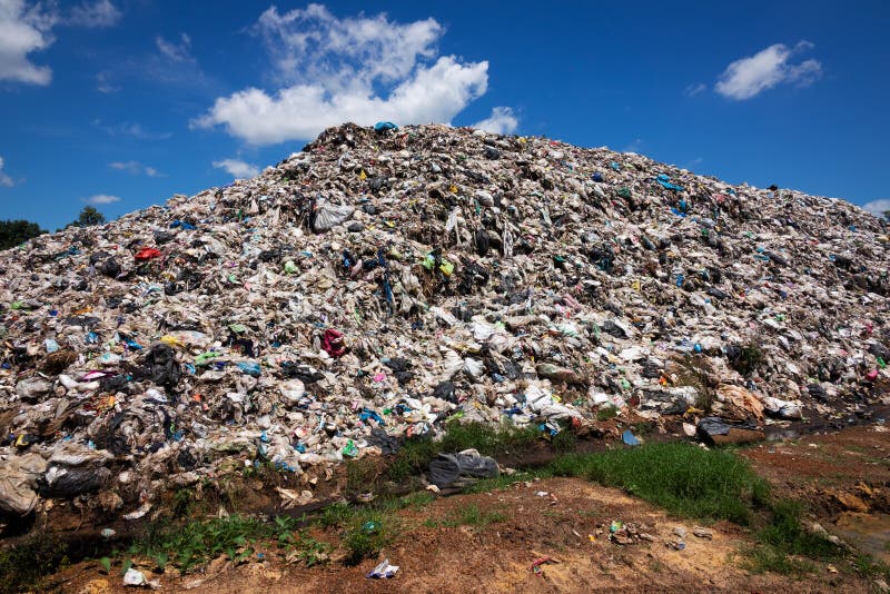 Landscape with Garbage Dump Hill Stock Photo - Image of landfill ...