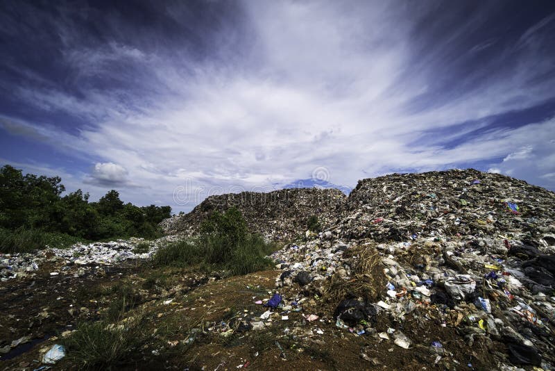 Landscape with Garbage Dump Stock Image - Image of natural, hill: 132823095