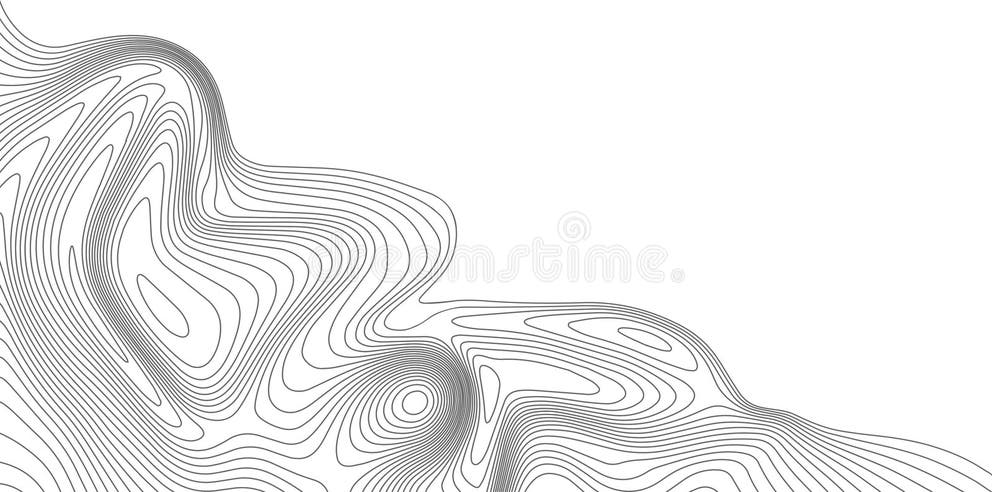 Landscape Geodesy Topographic Map Background. Grey Topographic Lines ...