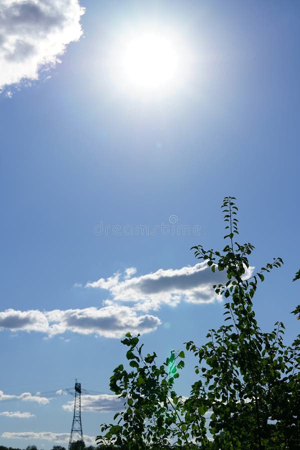 The Sun Shines in a Cloudy Sky in August. Berlin, Germany Stock Image ...