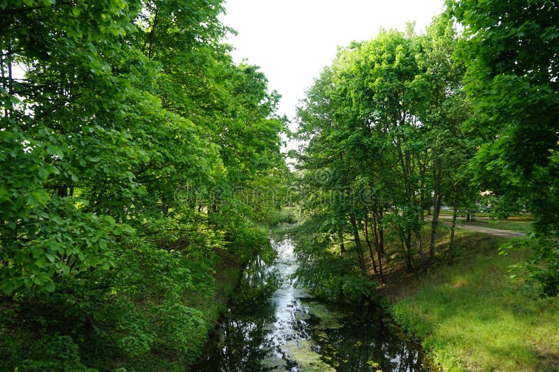 Landscape with the Wuhle River and Its Surrounding Vegetation. Berlin ...