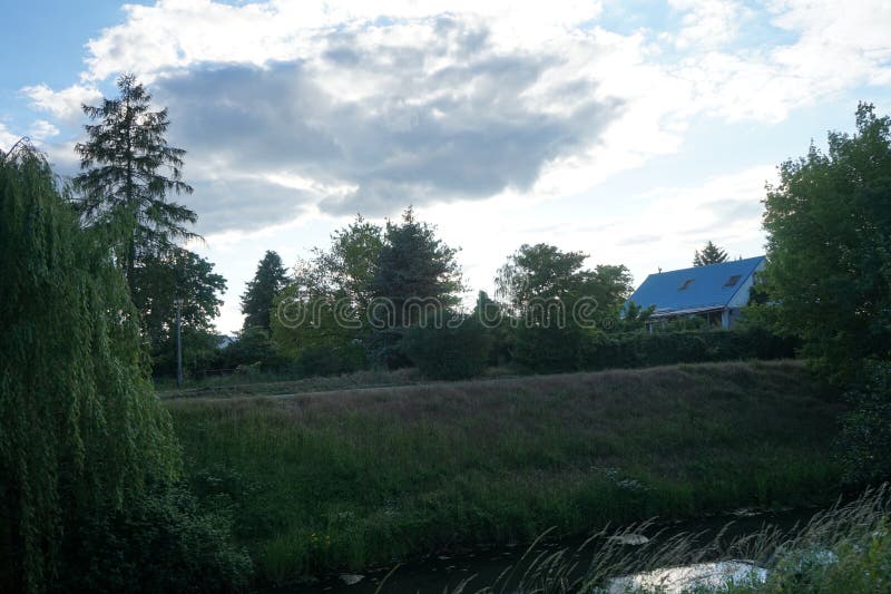 Landscape with the Wuhle River and Its Surrounding Vegetation. Berlin ...