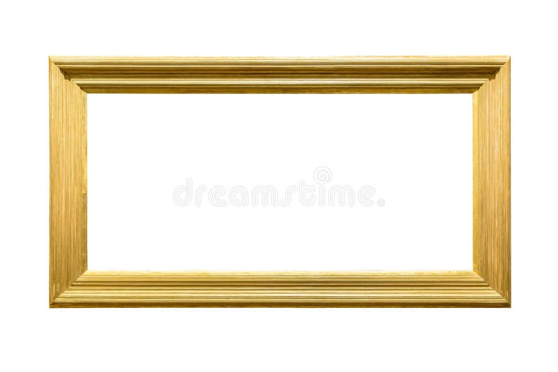 Landscape Golden Decorative Picture Frame on White Background Stock ...
