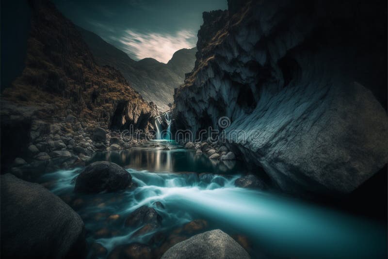 Landscape, Gradient Color, Long Exposure, Generative Ai Stock ...