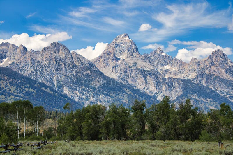 Landscape of the Grand Teton Mountain Range Stock Photo - Image of ...