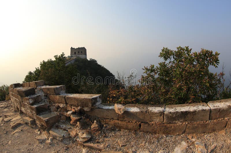 Landscape Great Wall of China Stock Image - Image of bricks, greatwall ...