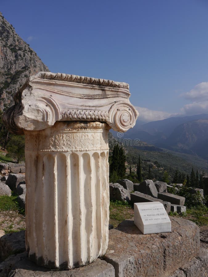 Greek Column from an Old Temple Stock Image - Image of greece ...
