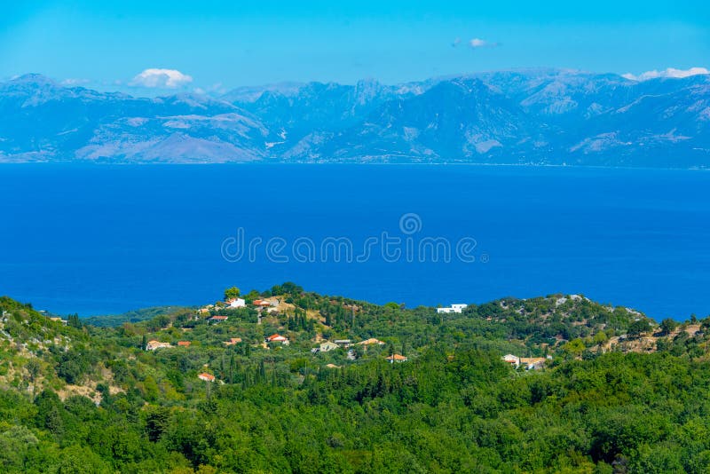Landscape of Greek Island Corfu Stock Image - Image of green, sunny ...