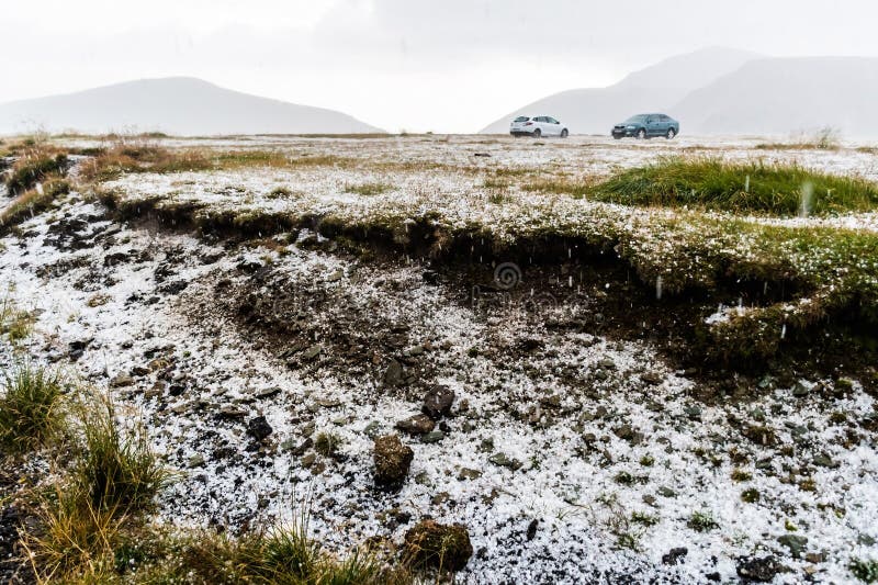 Landscape with Hail on the Transalpina Stock Image - Image of ...