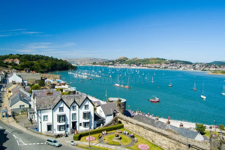 Landscape and Harbour at Conway Stock Photo - Image of travel, summer ...
