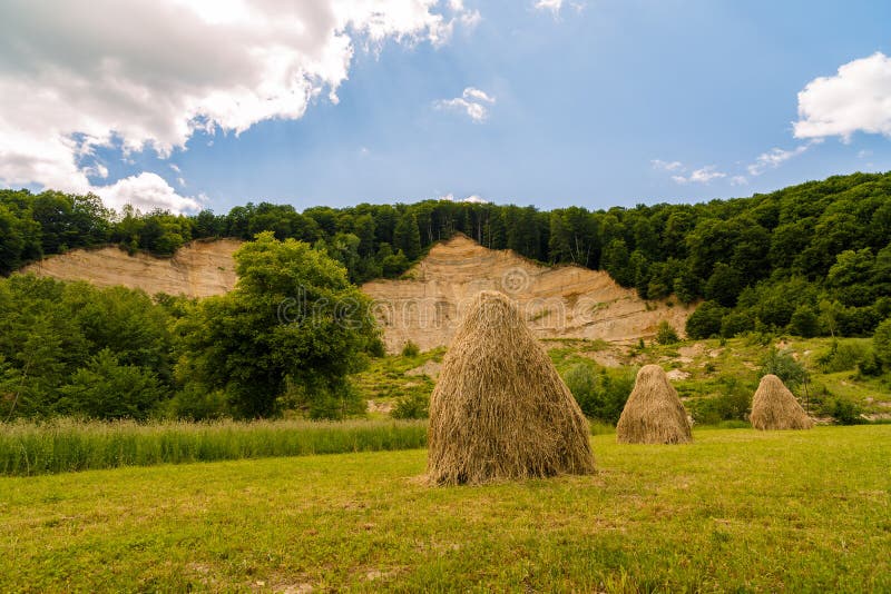 Landscape with haystack stock image. Image of season - 55178177