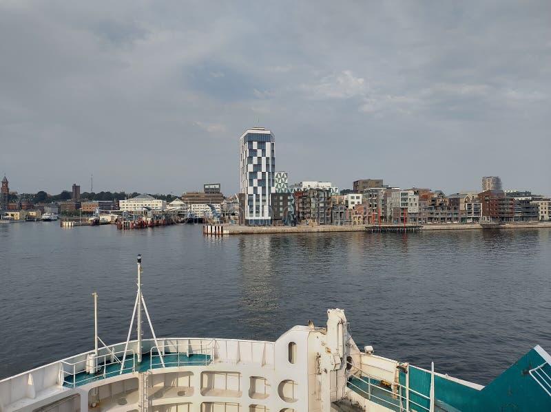Landscape of the Helsingborg Harbor with Modern Buildings Stock Image ...