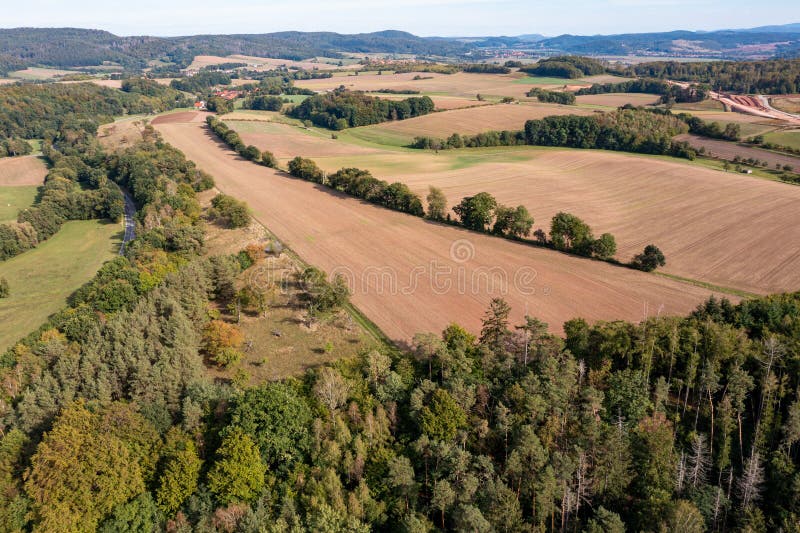 Landscape at Herleshausen in Hesse Stock Image - Image of field ...