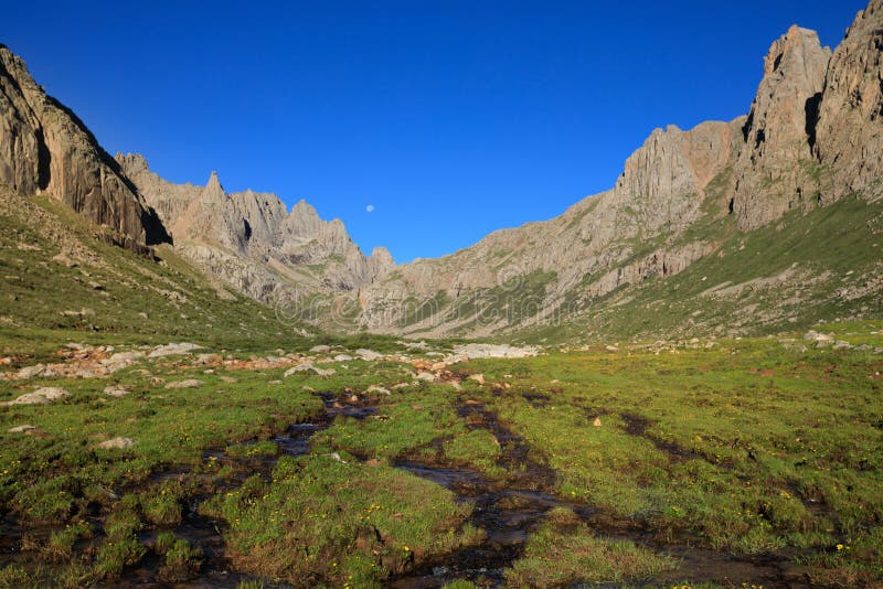 High Altitude Mountains Landscape Stock Photo - Image of sunlight ...